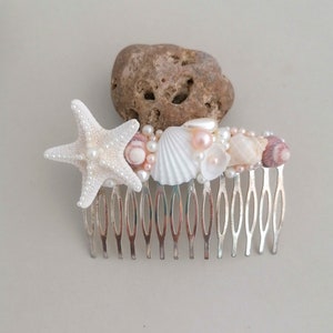 Pink Hair Comb, Nautical Wedding, Beach Hair Accessory, Seashell Hair ...