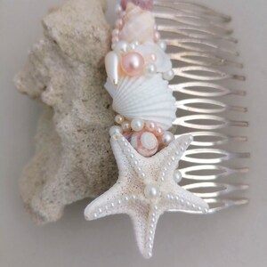 Pink Hair Comb, Nautical Wedding, Beach Hair Accessory, Seashell Hair ...
