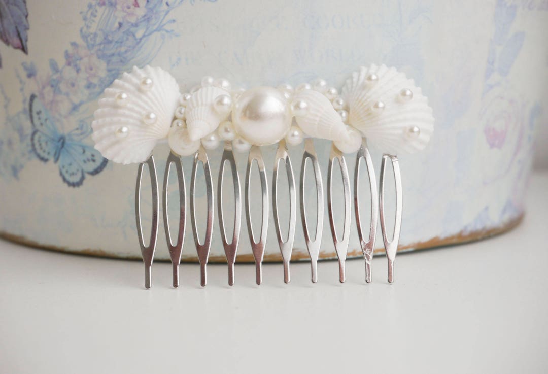 Headpiece, Seashell Hair Comb, Beach Wedding, Beach Hair Accessory ...