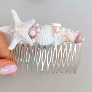 Pink Hair Comb, Nautical Wedding, Beach Hair Accessory, Seashell Hair ...