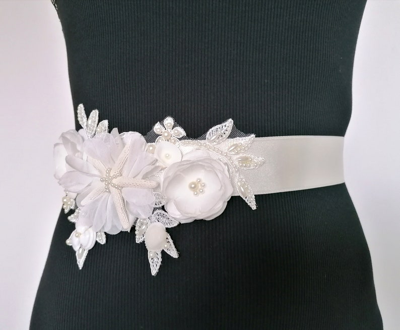 Beach Wedding Sash Shell Bridal Sash Bridal Sash Ivory | Etsy