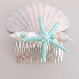 Shell Hair Comb,aqua Blue Beach Wedding Beach Hair Accessory,seashell ...