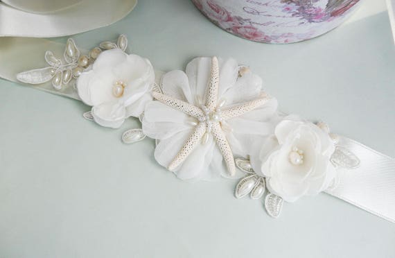 Items similar to Shell Bridal Sash, Beach Wedding Sash, Bridal Sash ...