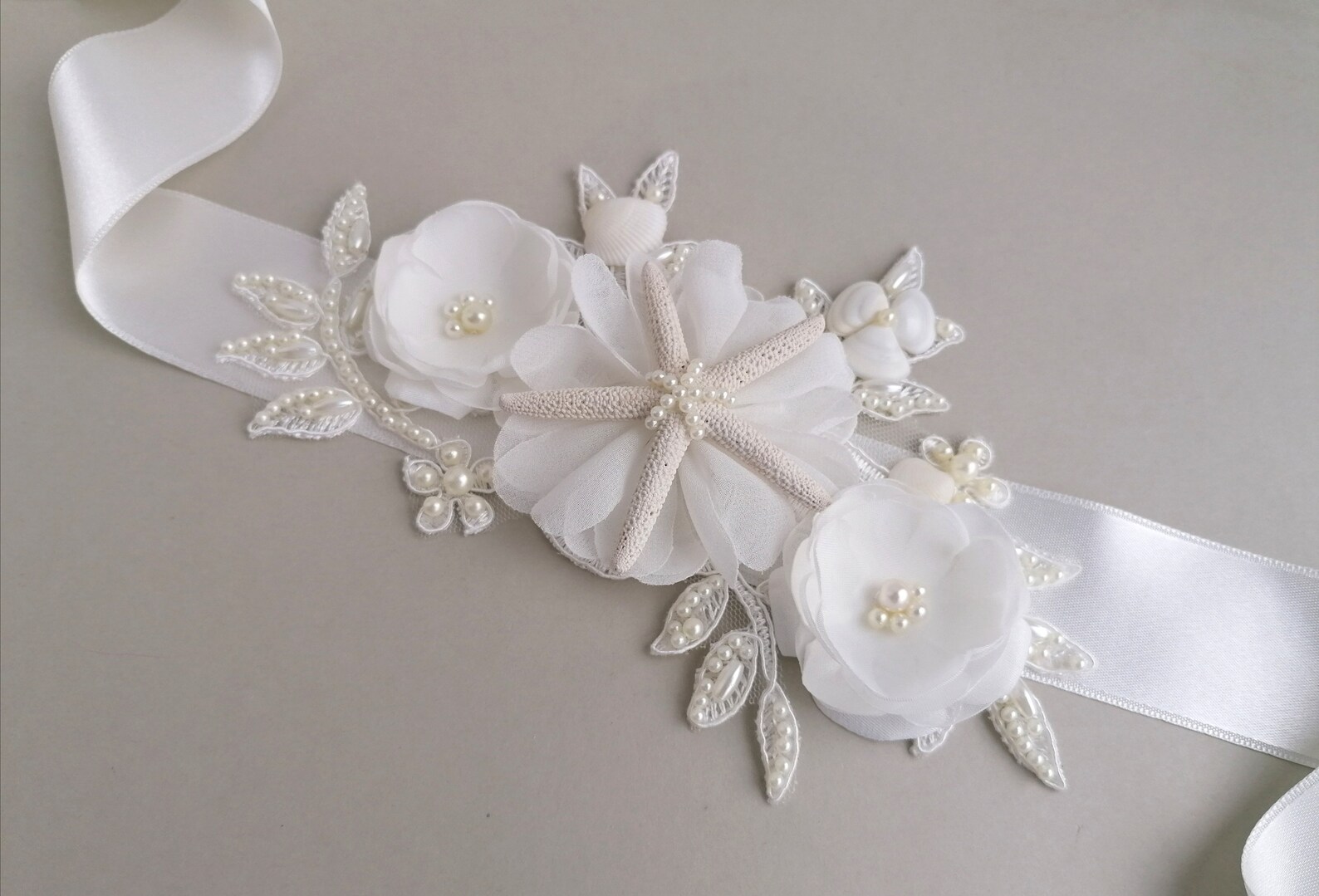 Beach Wedding Sash Shell Bridal Sash Bridal Sash Ivory | Etsy