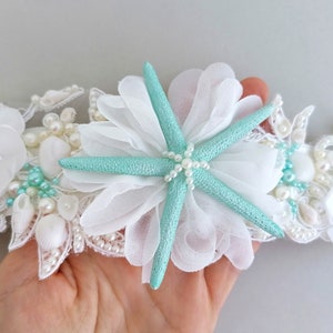 Shell Bridal Sash, Beach Wedding Sash,turquoise Sash,aqua Mint Belt ...