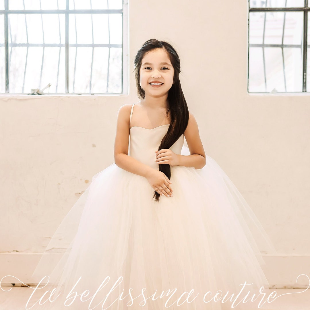 Ivory Tulle Dress, Ivory Flower Girl Dress, Ivory Pageant Dress, Ivory ...