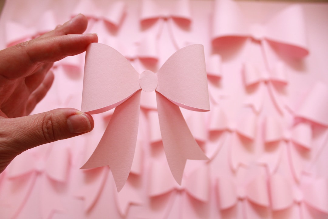 Set of 12 Pink Paper Bows - Bow Party Decor - 3D Paper Bows - Etsy