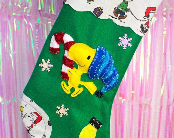 Snoopy and Woodstock Stockings - Etsy