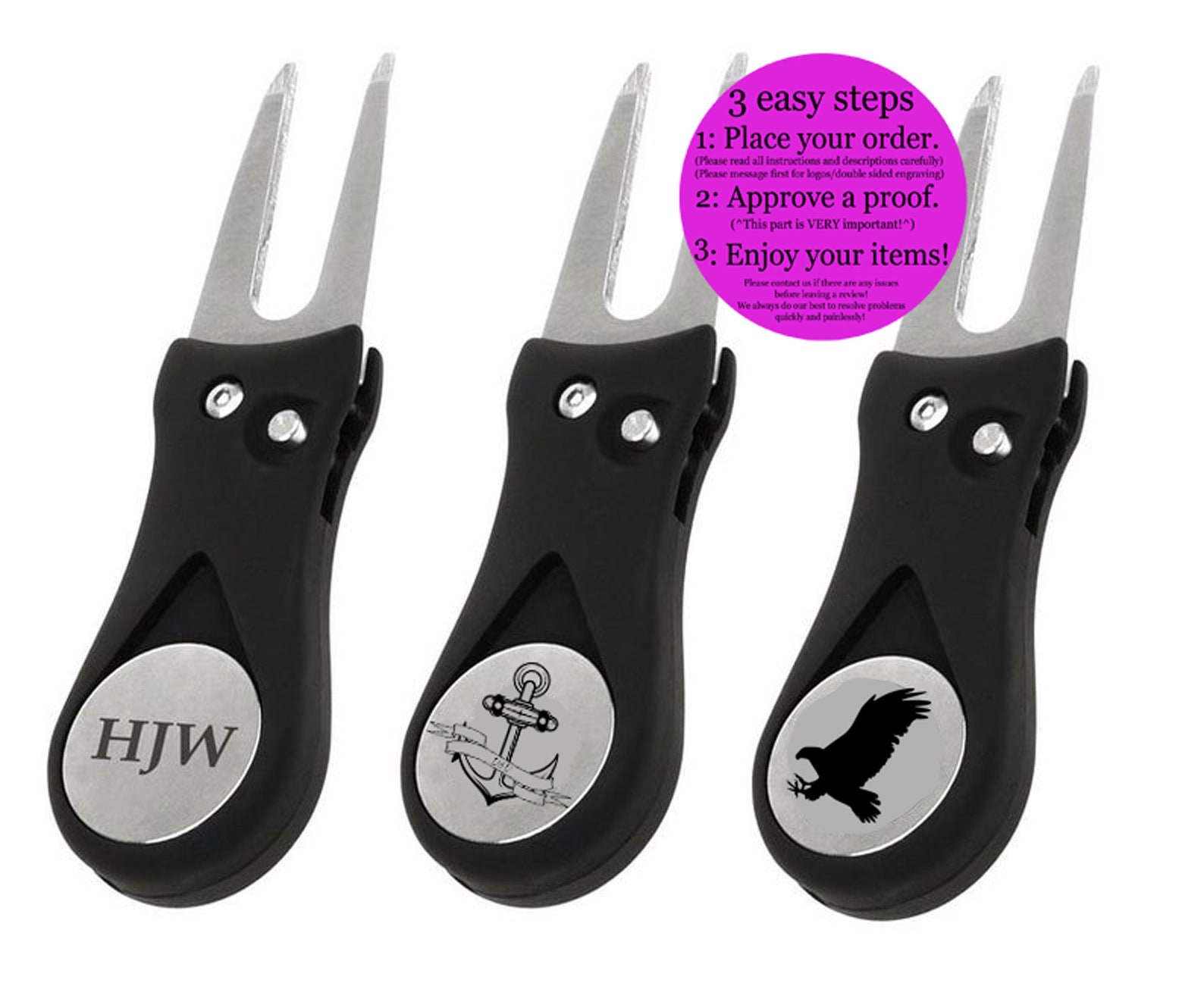 Divot Repair Tool With Custom Ball Marker - Personalized, Engraved ...