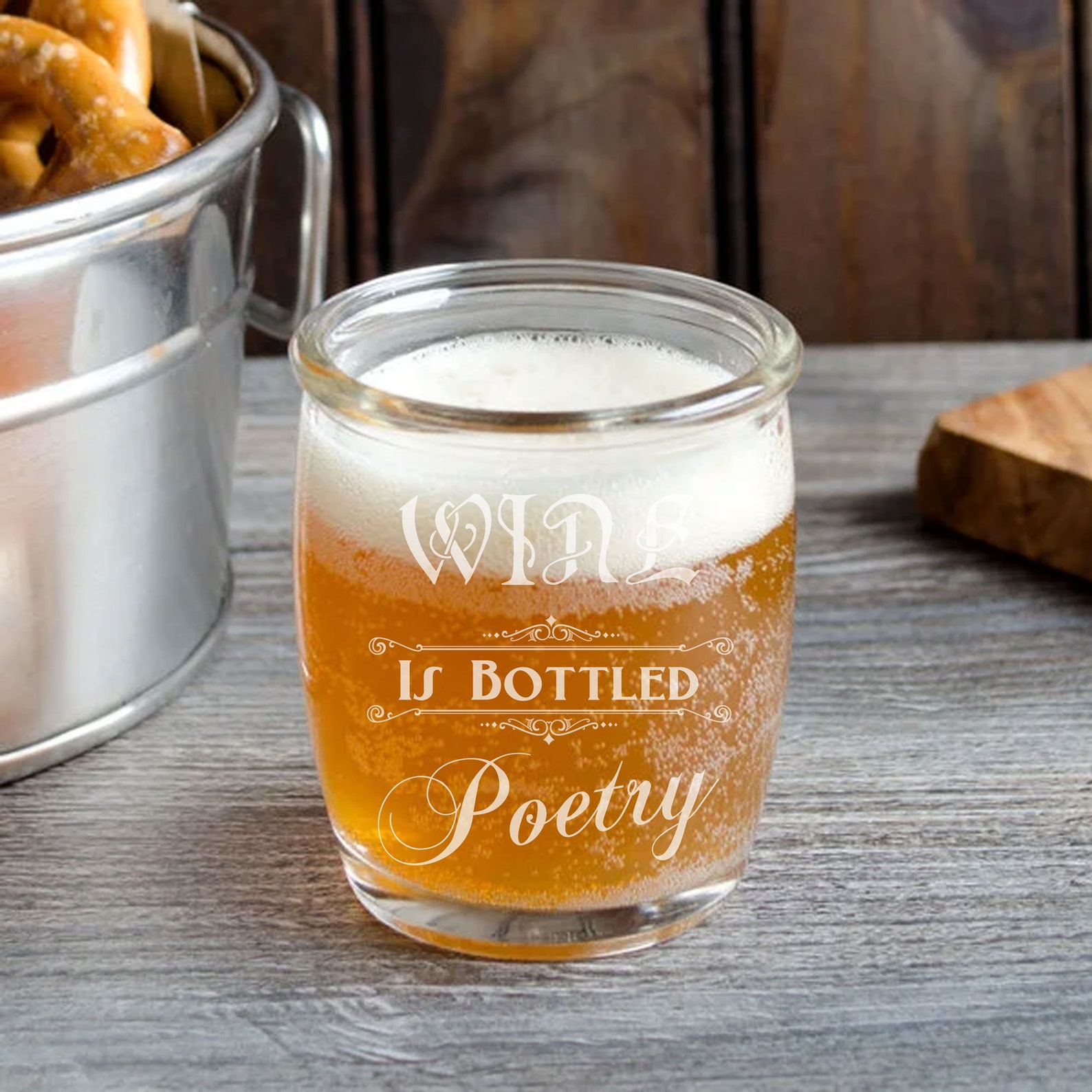 Flight Paddle With 4 Glasses Wood With Mahogany Finish | Etsy