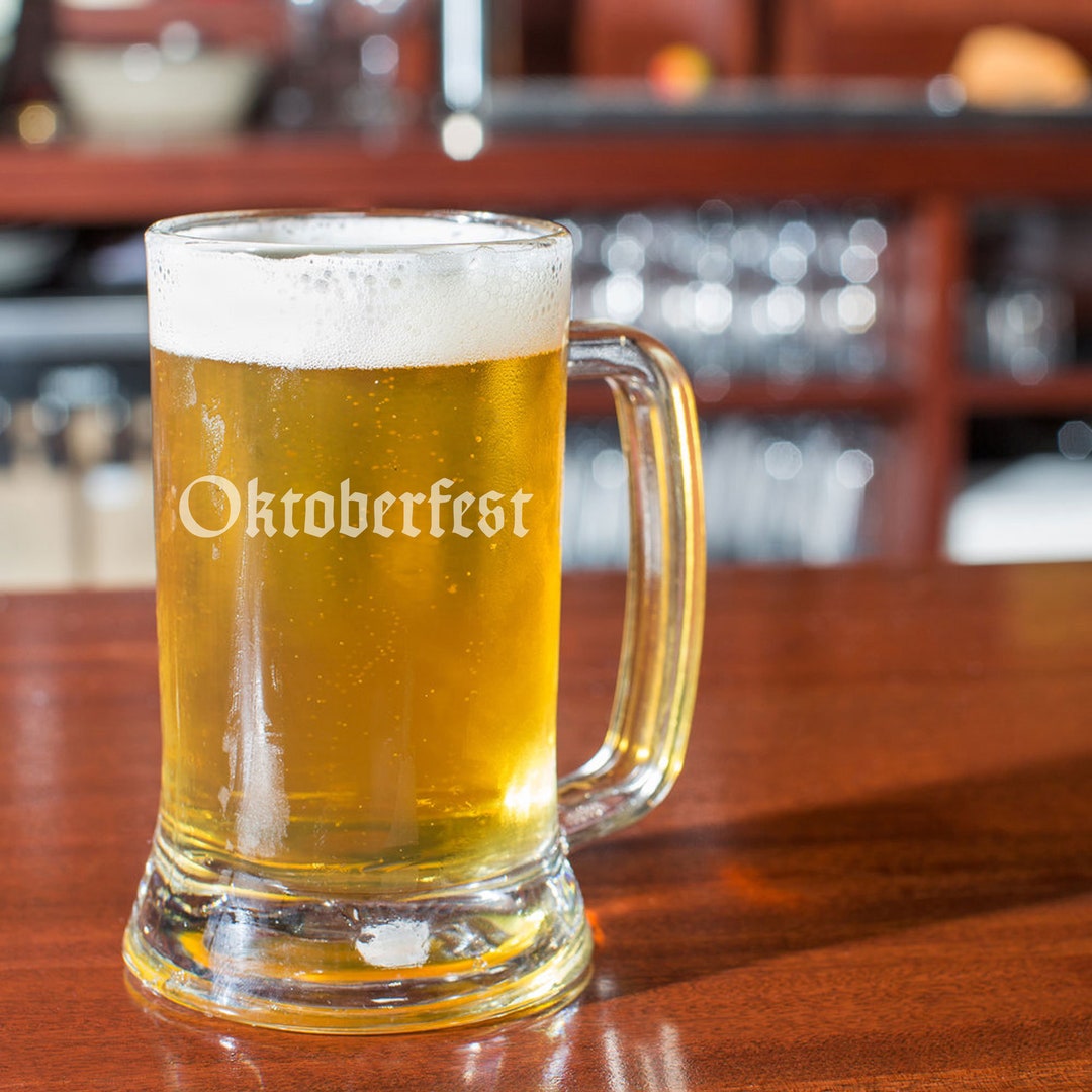 Oktoberfest Beer Glass, 16 Oz. German Beer Mug - Personalized, Engraved ...