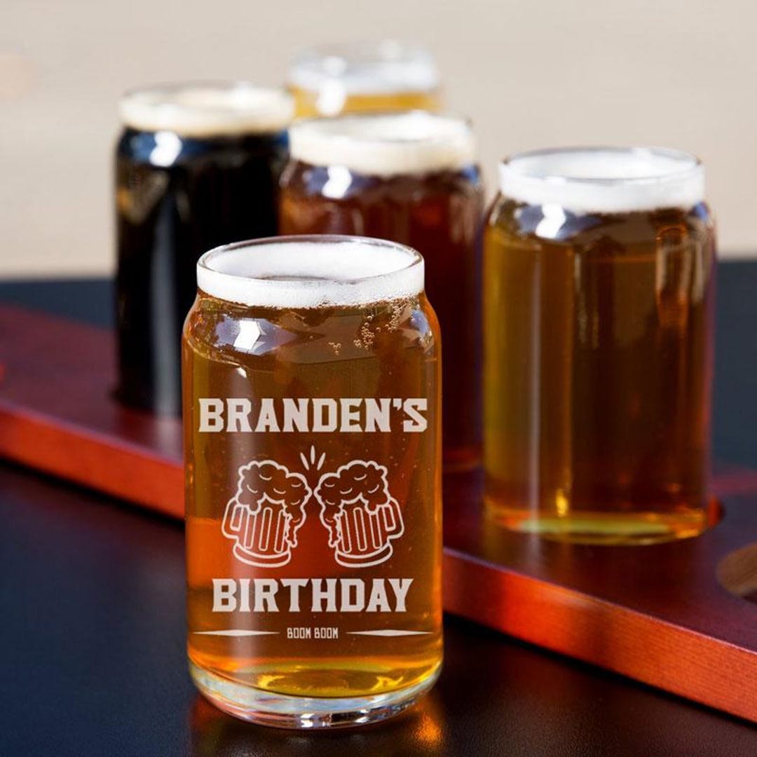 Mini Beer Can Glasses, 5 Oz. Taster for Beer Flights Personalized ...