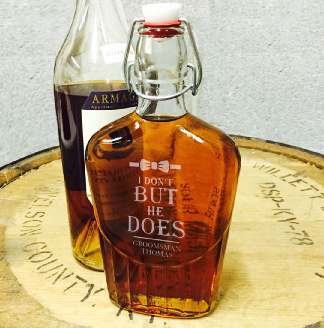 Glass Flask, 17 Oz Swing Top - Personalized, Engraved, Laser Etched ...