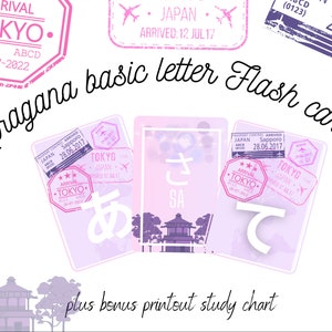 Beginner Basic Hiragana Flashcard Set Sakura Passport Pink - Etsy