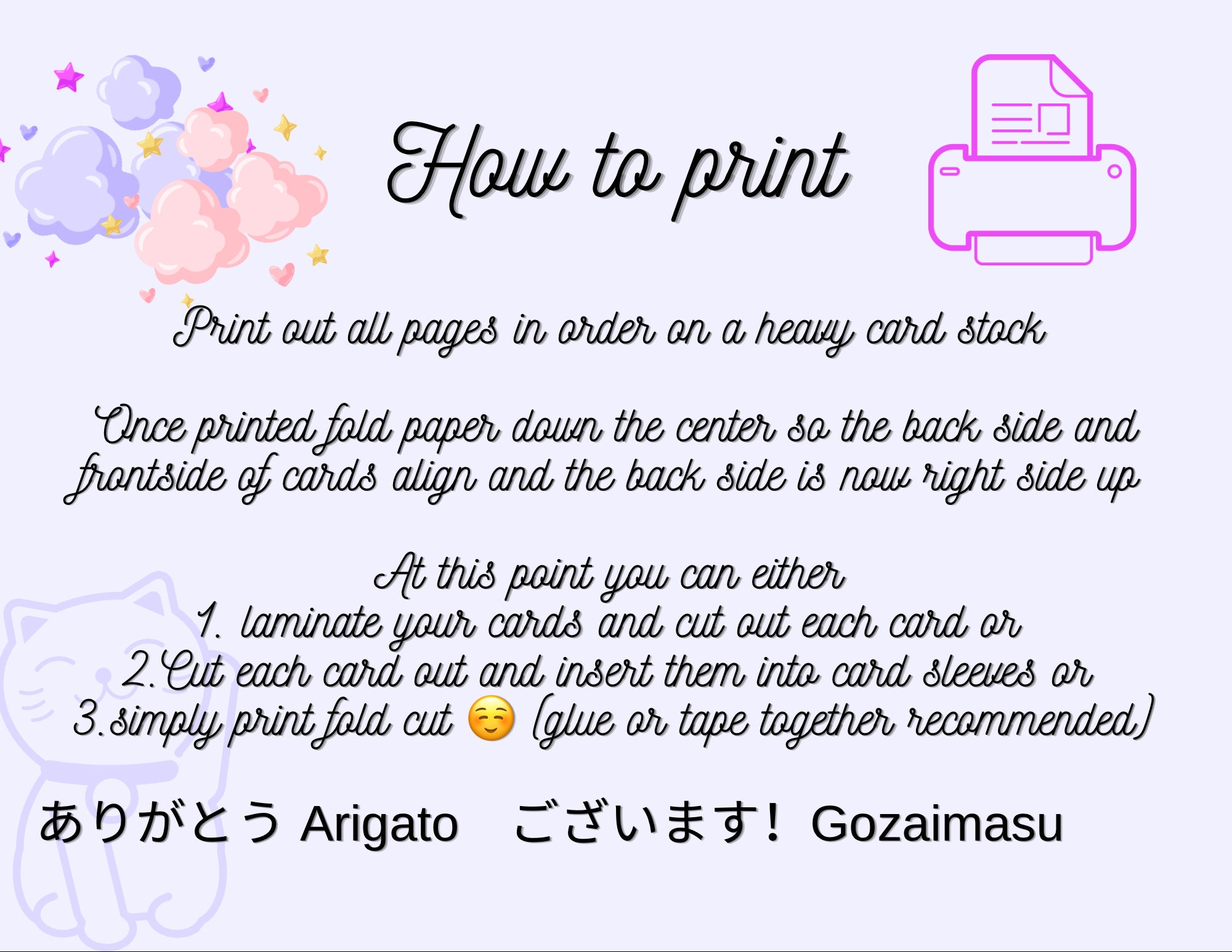 Beginner Hiragana Flashcards Kawaii Clouds - Etsy