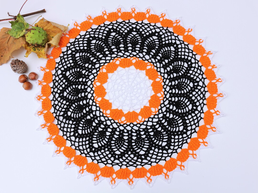 Crochet Pumpkin Doily ~ Crochet Autumn Home Decor ~ Pumpkin Table Mat ...