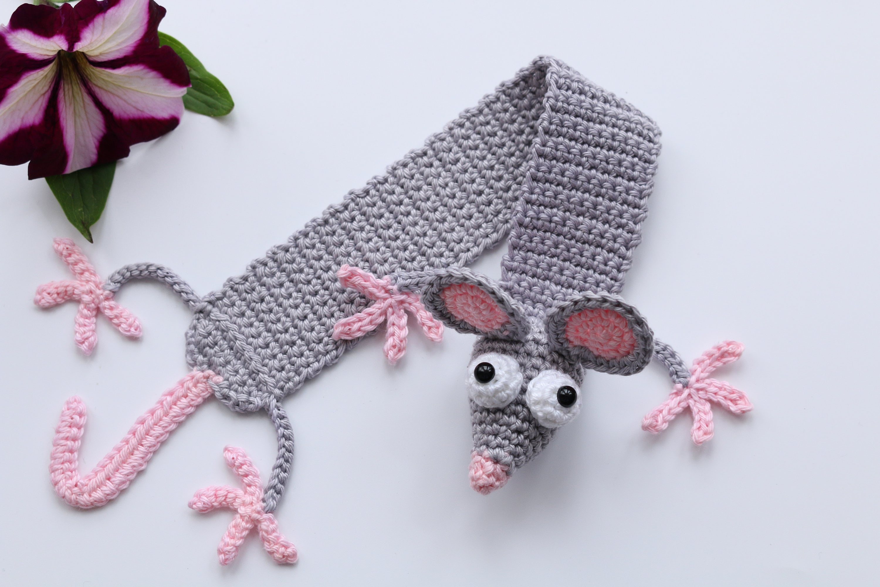 Crochet Rat Bookmark Gift for Readers Squished Rat - Etsy UK