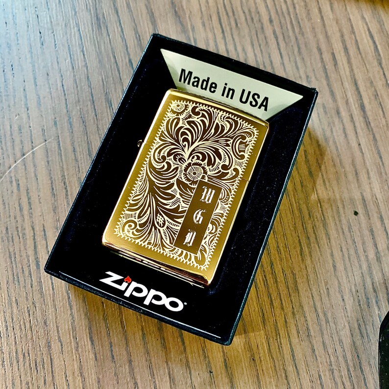 Genuine Zippo Lighter Personalized Venetian High Polish Brass | Etsy