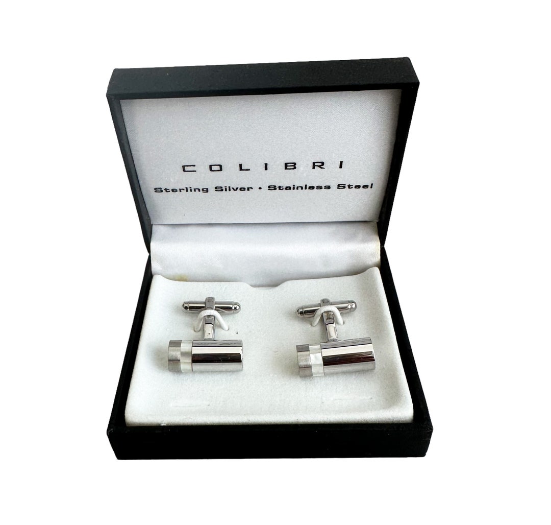 Vintage Colibri Sterling Silver and Stainless Steel Cufflinks, Never ...