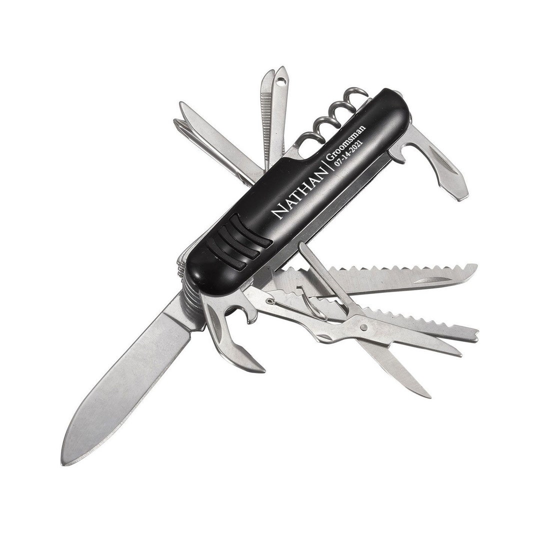 Engraved Multi Tool Pocket Knife, Pesonalized Pocket Knive, Groomsmen ...