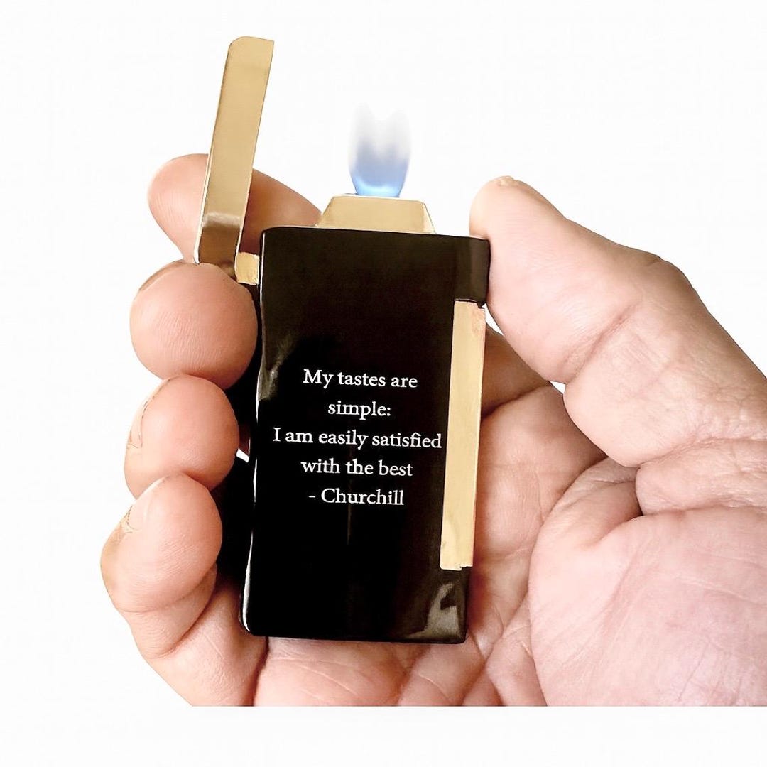 Custom Engraved Refillable Cigar Lighter: Flat Torch Flame, Groomsmen ...