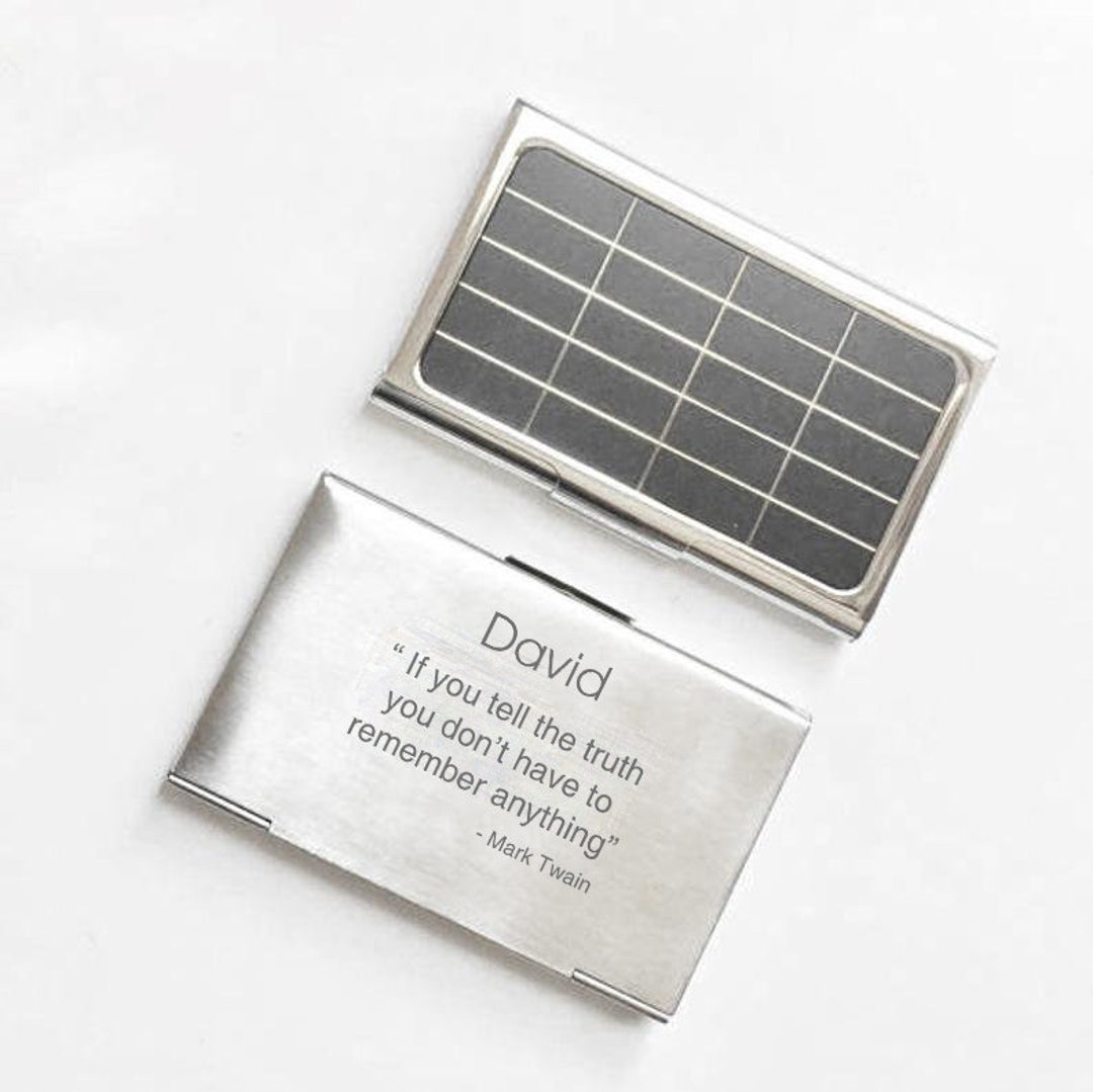 Business Card Holder Engraved, Stainless Steel Business Card Case ...