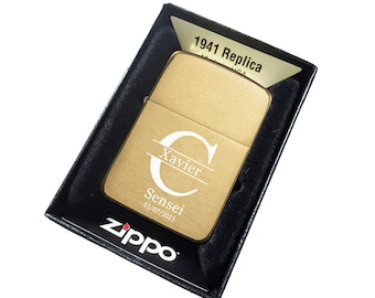 Genuine Zippo Lighter Personalized Brushed Brass Zippo - Etsy