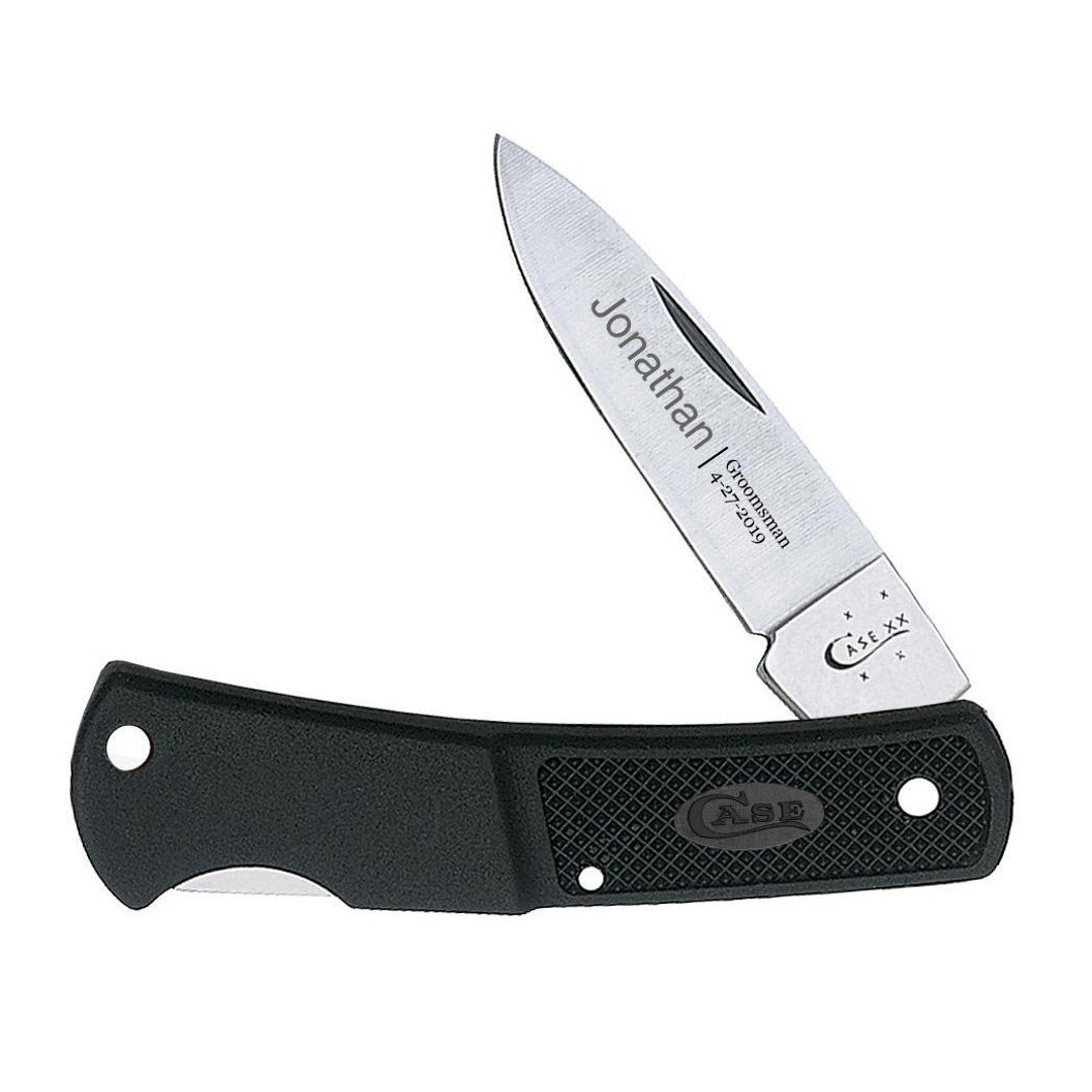 Case Knife Engraved, Case Black Caliber Synthetic Lockback Pocket Knife ...