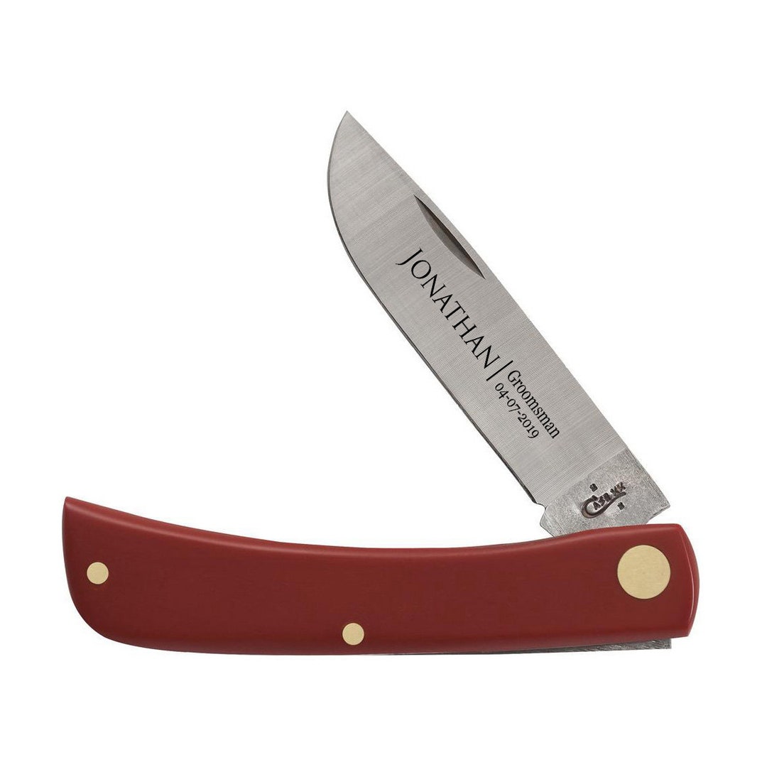 Custom Engraved Case Sod Buster Jr Pocket Knife: American Workman Red ...