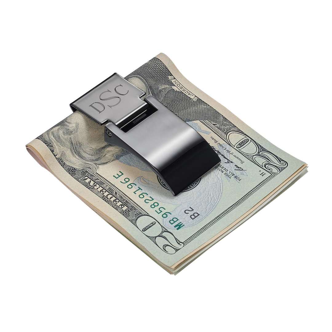 Money Clip Engraved, Gunmetal Hinged Money Clip Personalized, Groomsmen ...