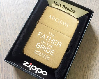 Genuine Zippo Lighter Personalized Brushed Brass Zippo | Etsy