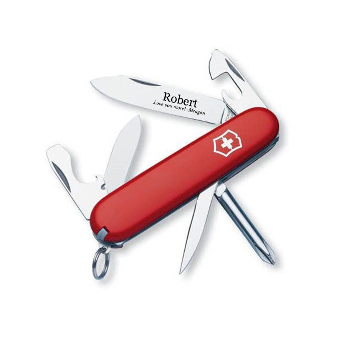 Custom Engraved Victorinox Tinker Swiss Army Knife: 3.31" Red Small ...