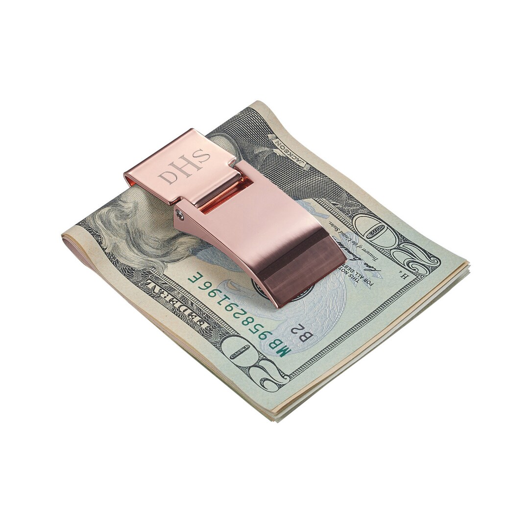 Money Clip Engraved, Engraved Hinged Rose Gold Money Clip, Groomsmen ...