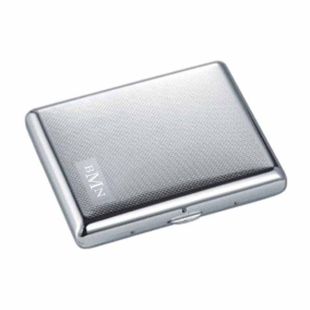 Custom Engraved Cigarette Case: Chrome Plated Brass, for 100 Size ...