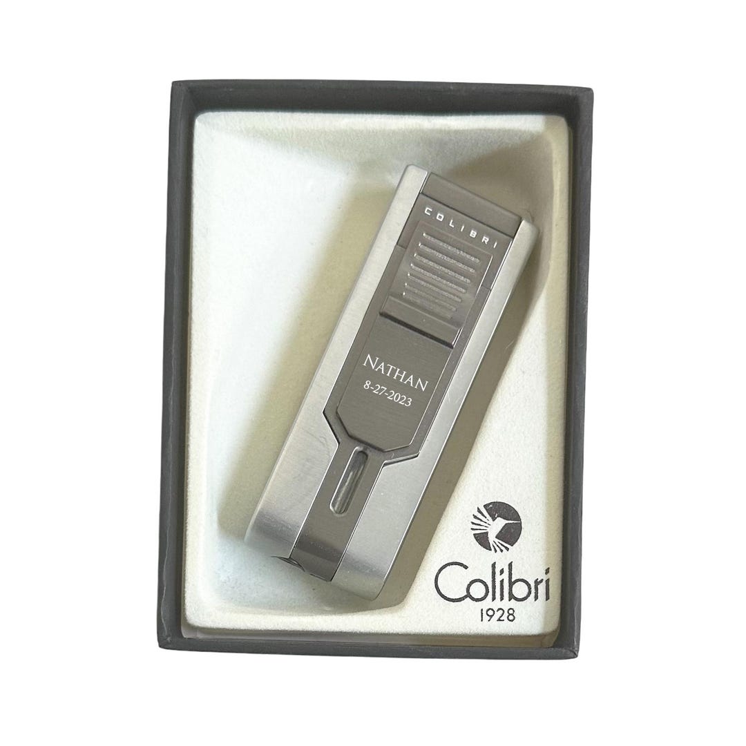 Custom Engraved Refillable Colibri Pointed Double Torch Cigar Lighter ...