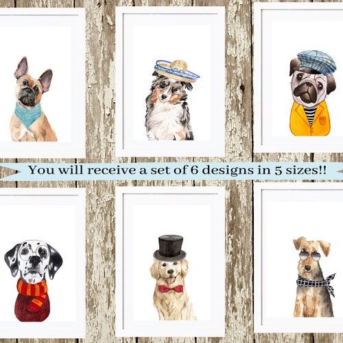 Cool Dog Prints Boys Room Decor Teen Boy Wall Art Dogs - Etsy