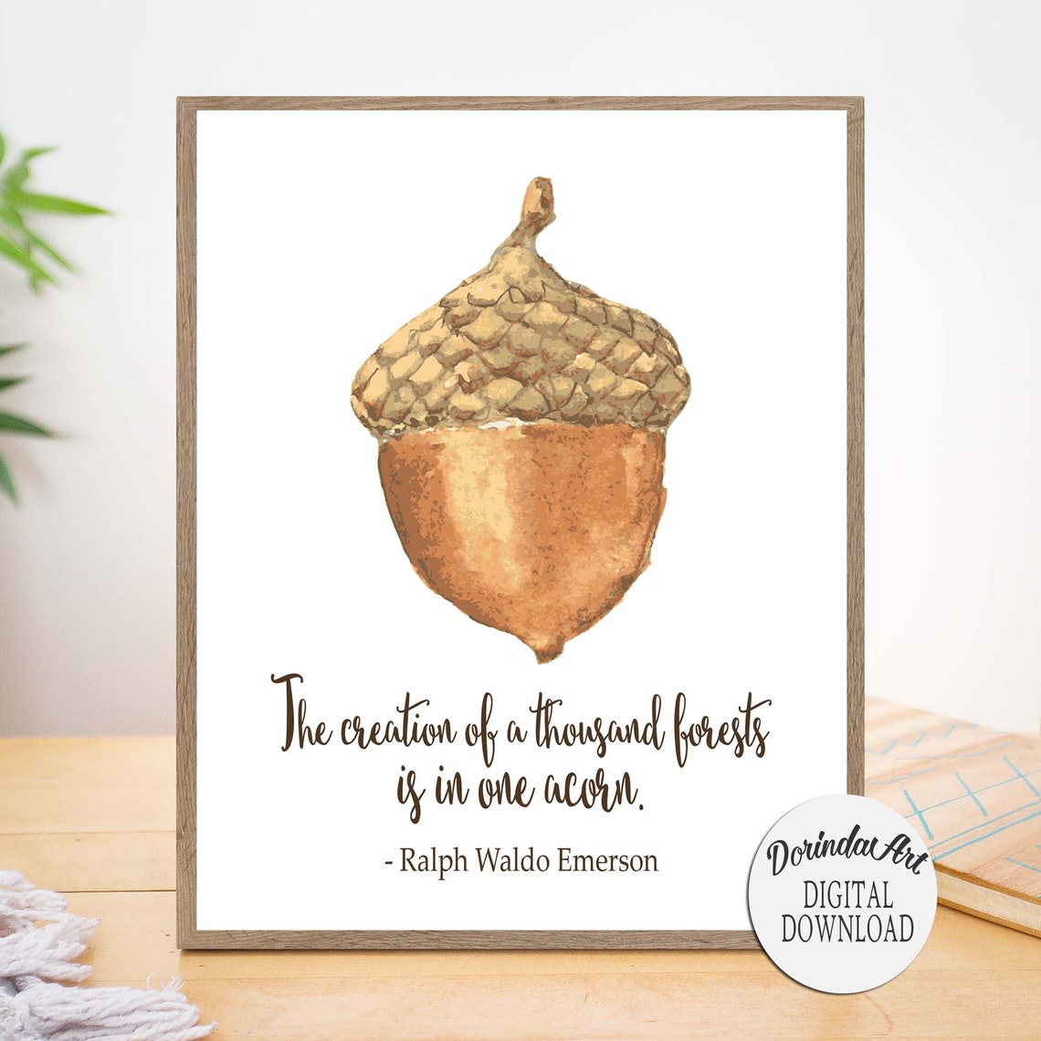 Acorn Printable Fall Poster Print Autumn Art Print Acorn Quote - Etsy