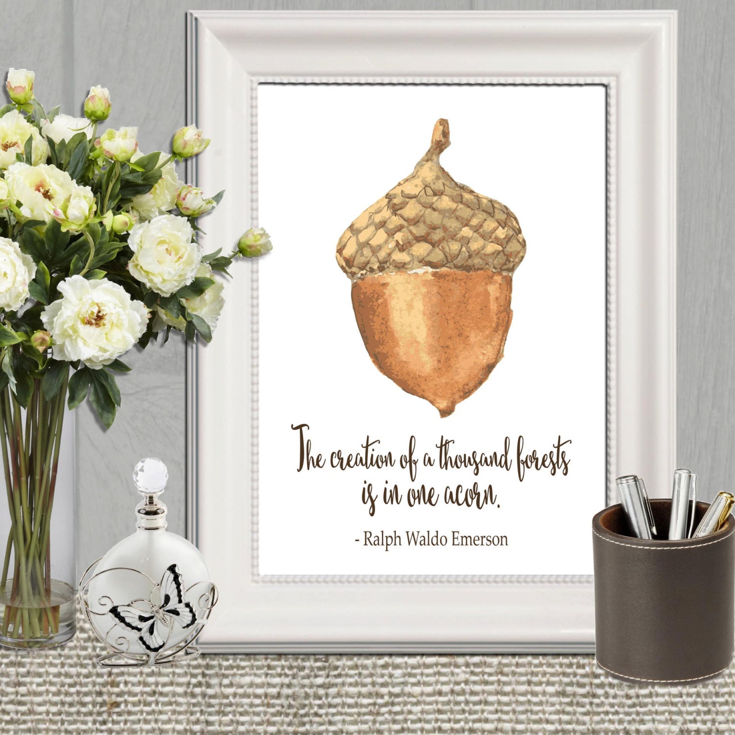 Acorn Printable Fall Poster Print Autumn Art Print Acorn Quote - Etsy