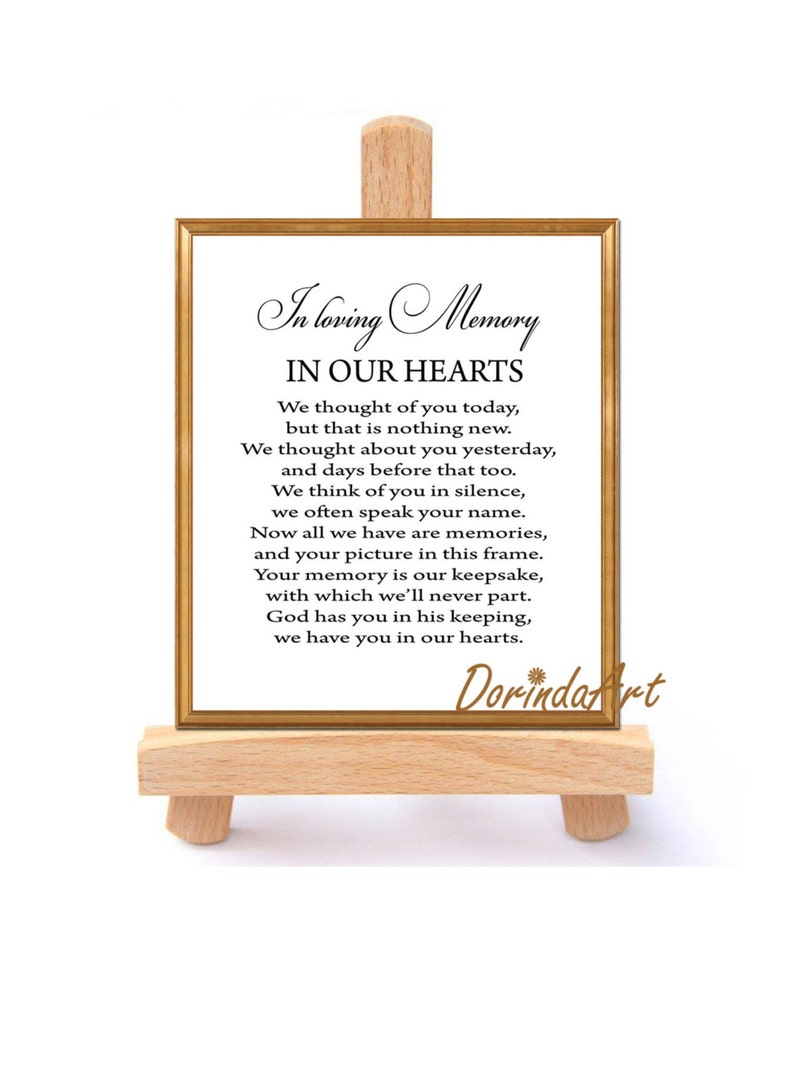 Wedding Memorial Table in Loving Memory Printable Memorial - Etsy