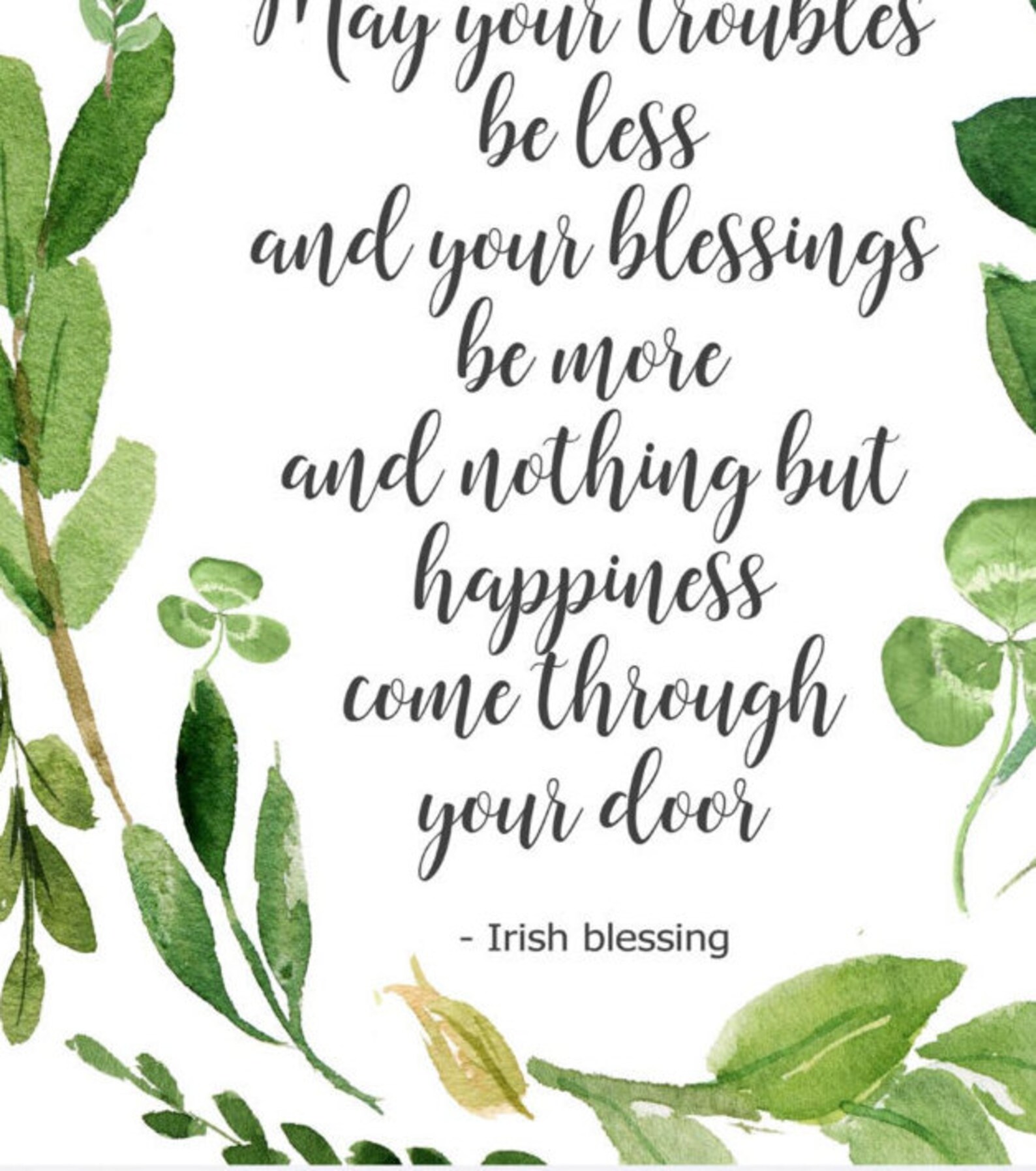 Irish Blessing Printable Decor Irish Quote Irish Print Green Etsy Canada
