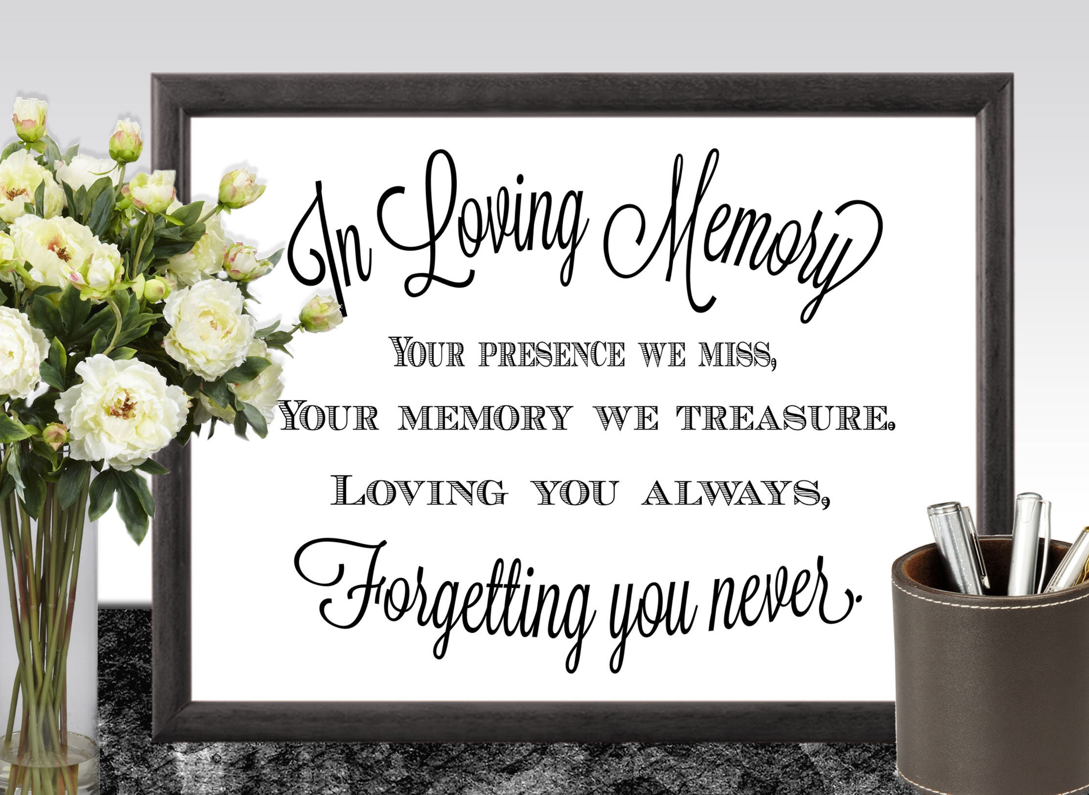 In loving memory of print Memorial table Wedding memorial sign Memorial ...
