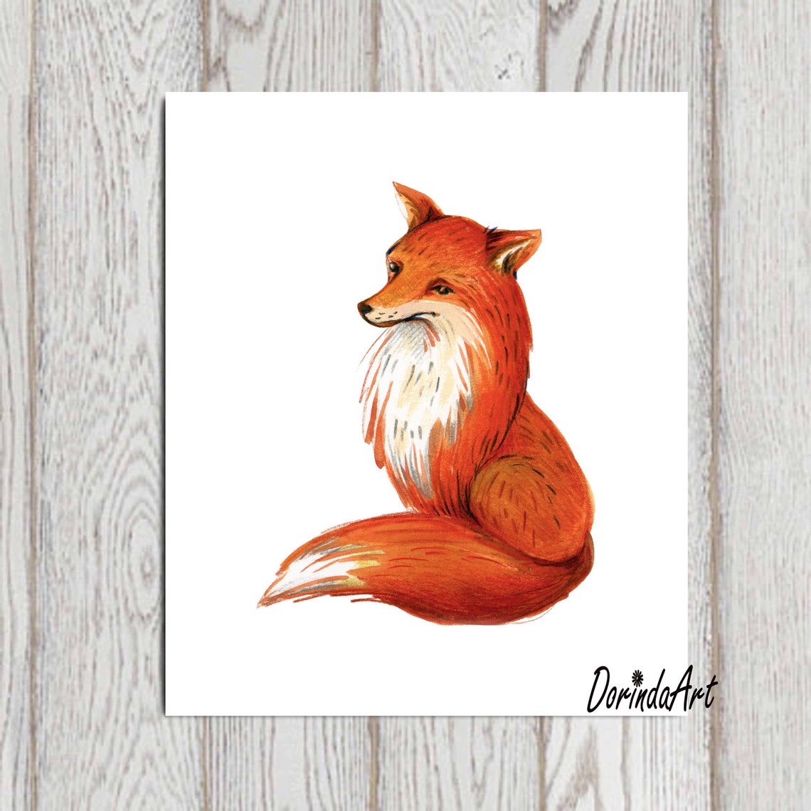Fox print Fox printable wall art Orange Fox Nursery art | Etsy