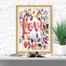 Floral Love Printable Wall Art Watercolor Valentines Day Print - Etsy