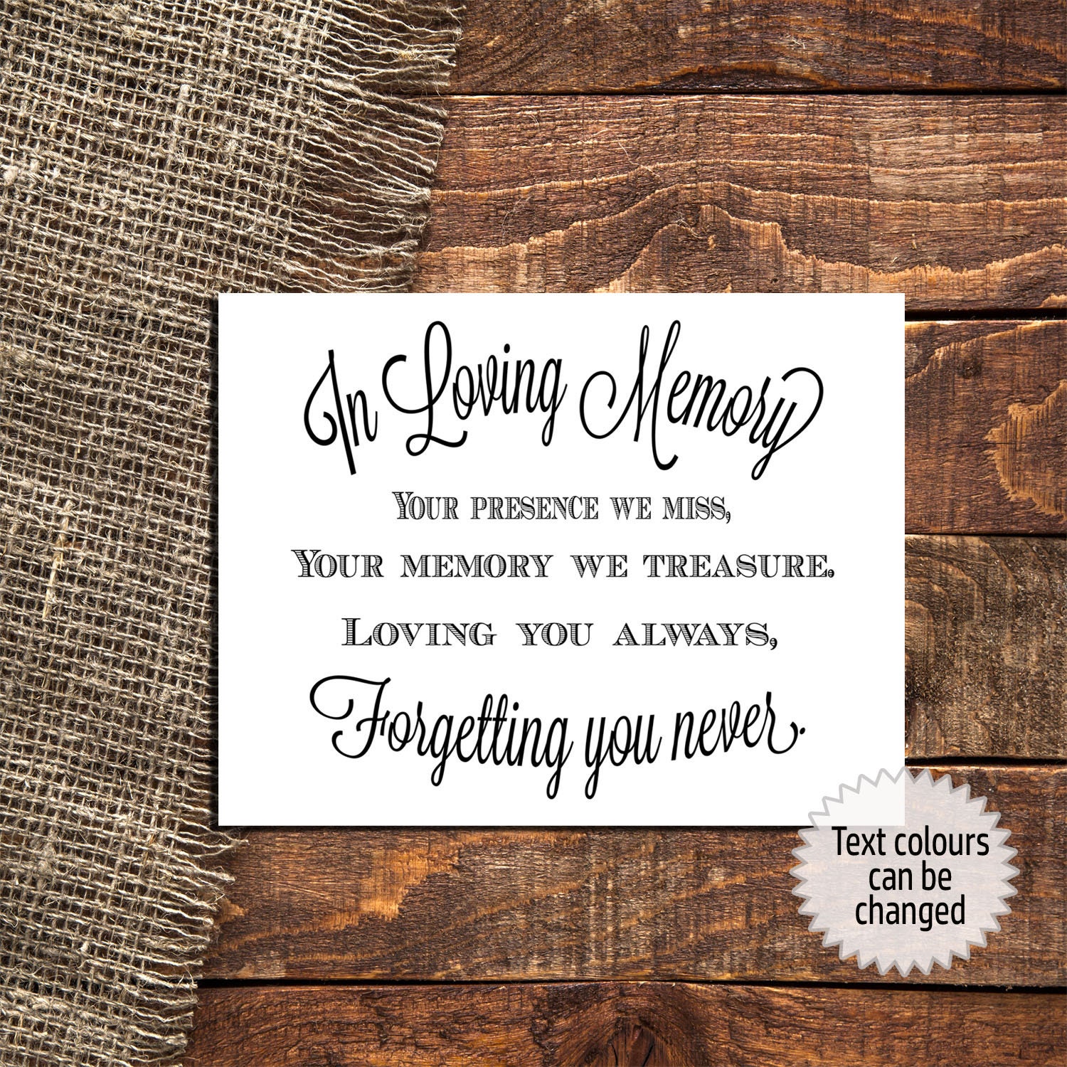In loving memory of print Memorial table Wedding memorial sign Memorial ...