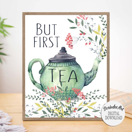 Scandinavian Retro Kitchen Printable Wall Art Colorful Tea - Etsy