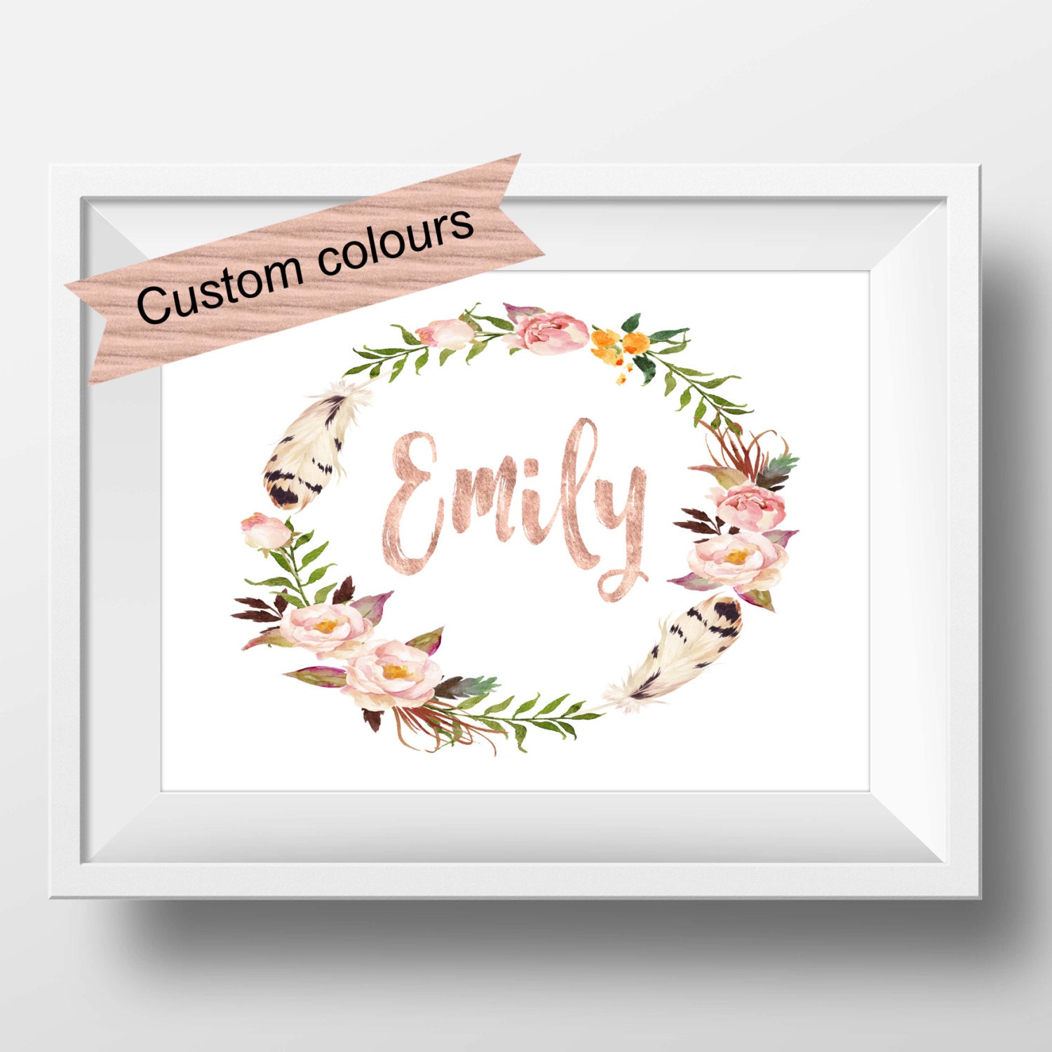 Floral Name Print Girl Name Printable Nursery Baby Name Gift - Etsy UK