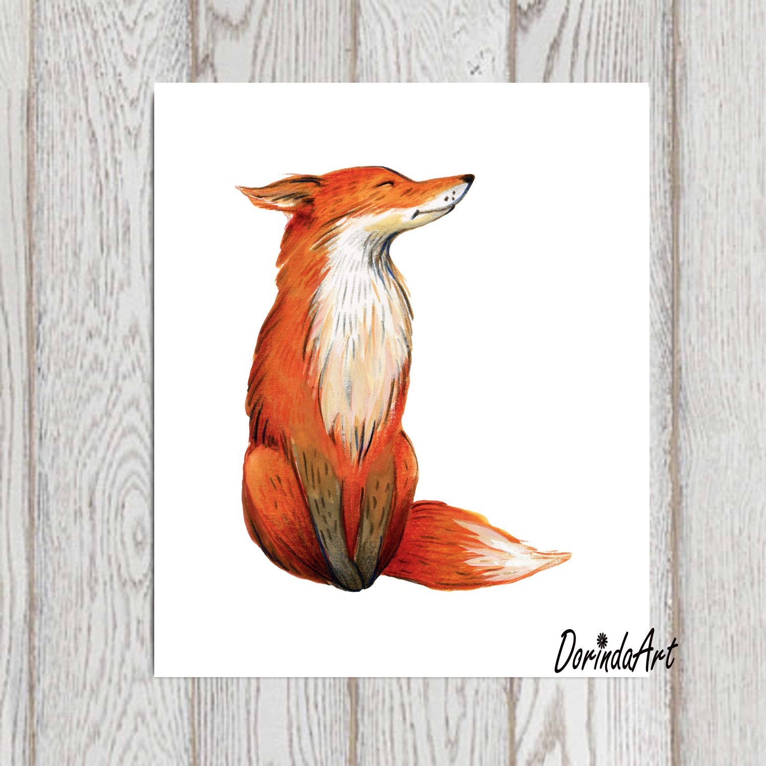 Fox print Fox printable wall art Orange Fox Nursery art | Etsy