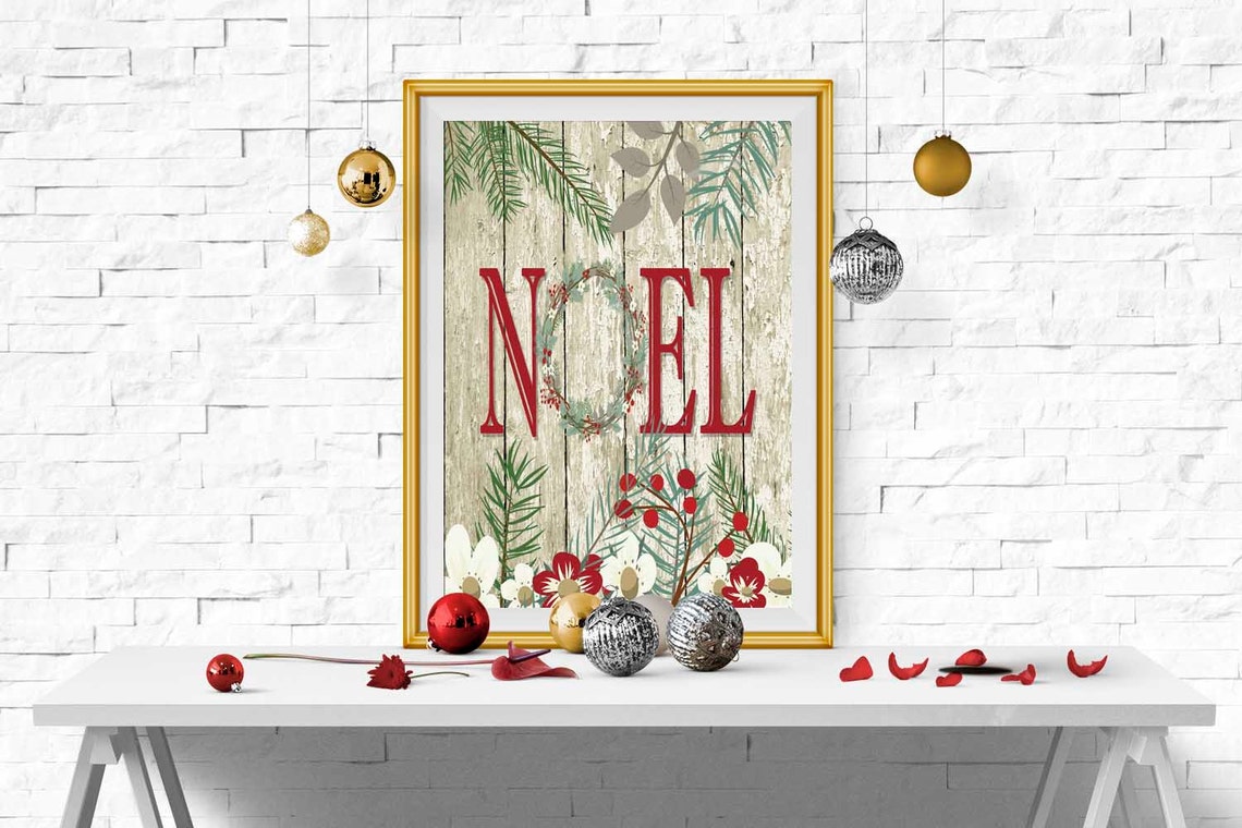 Noel Print Noel Printable Rustic Christmas Decor Rustic | Etsy