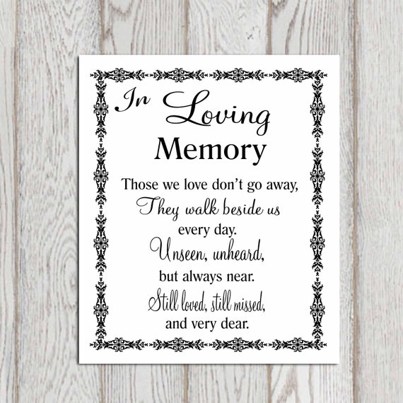 In Memory Of Quotes For Wedding