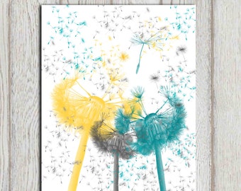 Yellow Gray Teal | Etsy